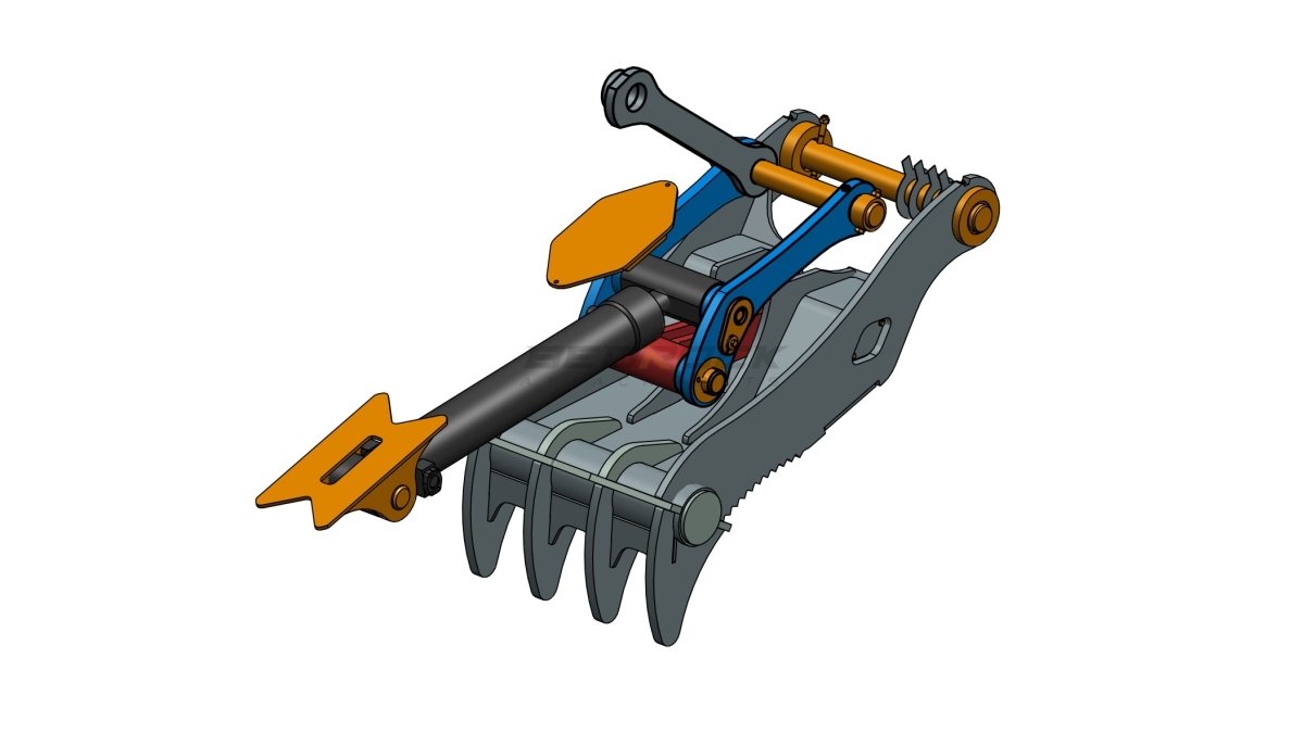 4 Teeth Progressive Thumb 42” Pin ON 320 - Bedrock Attachments